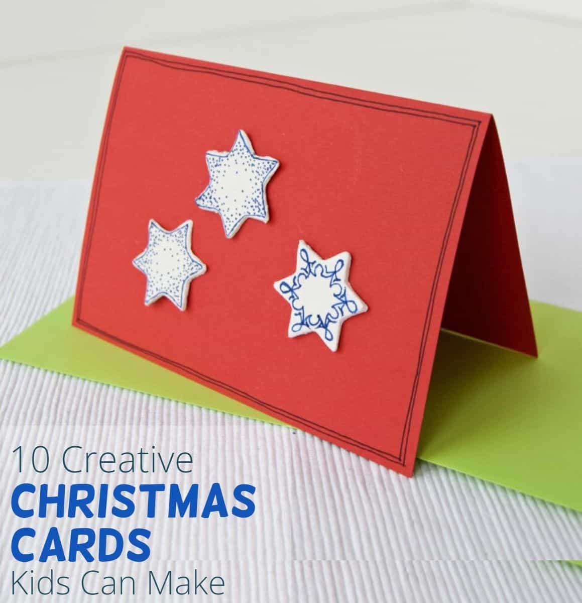 10 Diy Christmas cards kids can make - AppleGreen Cottage