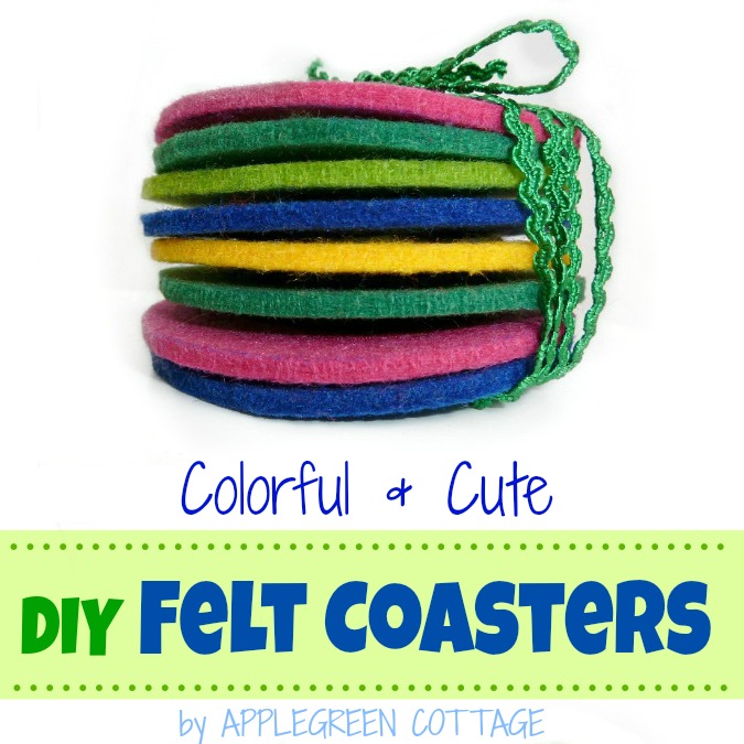Diy Felt Coasters - Super Easy And Quick! - AppleGreen Cottage