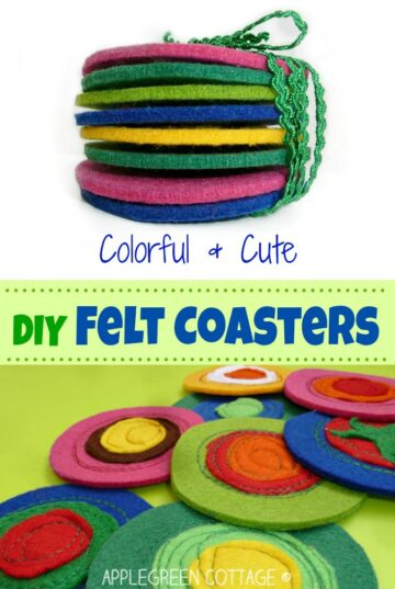 Diy Felt Coasters - Super Easy And Quick! - AppleGreen Cottage