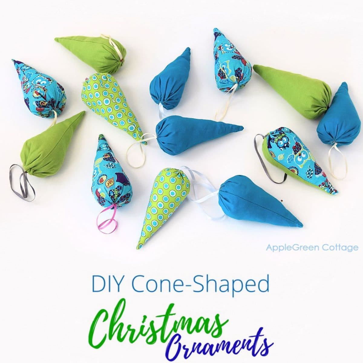 DIY Cone-Shaped Christmas Ornaments - AppleGreen Cottage