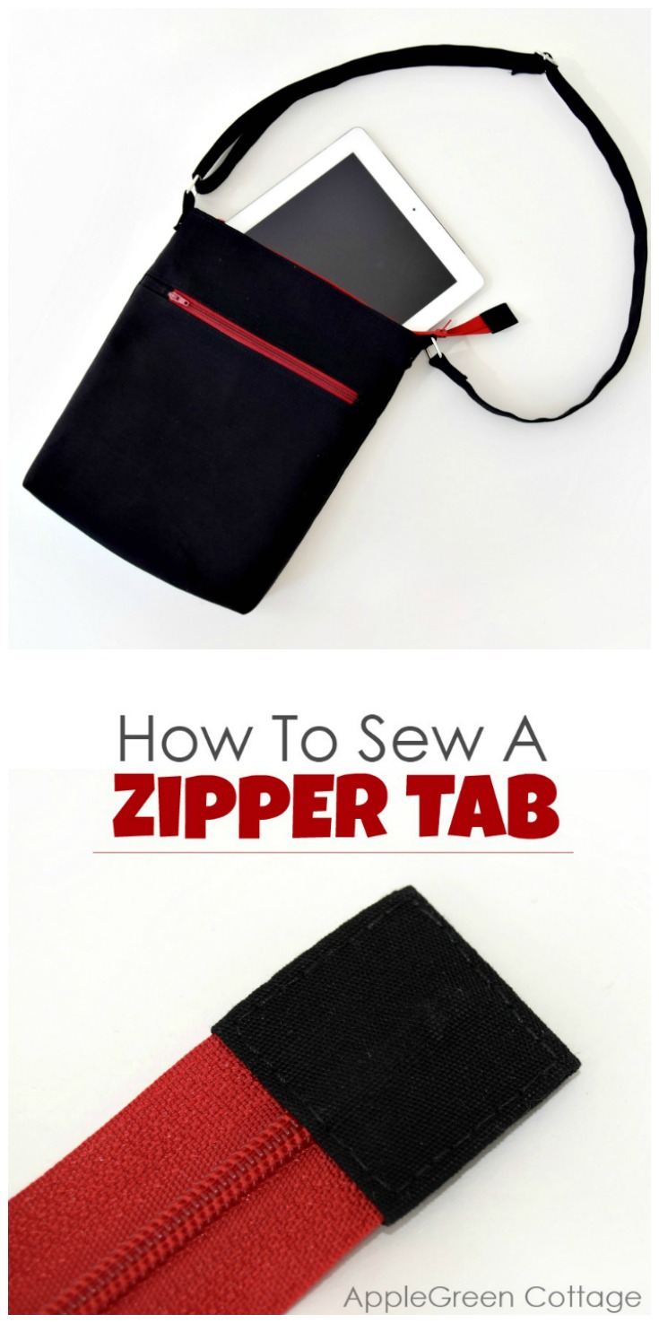 How To Sew A Zipper Tab - AppleGreen Cottage