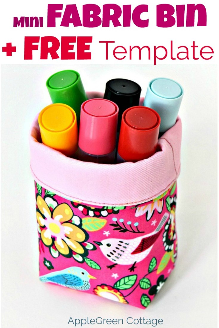 Mini Diy Storage Bin - Free Template - AppleGreen Cottage