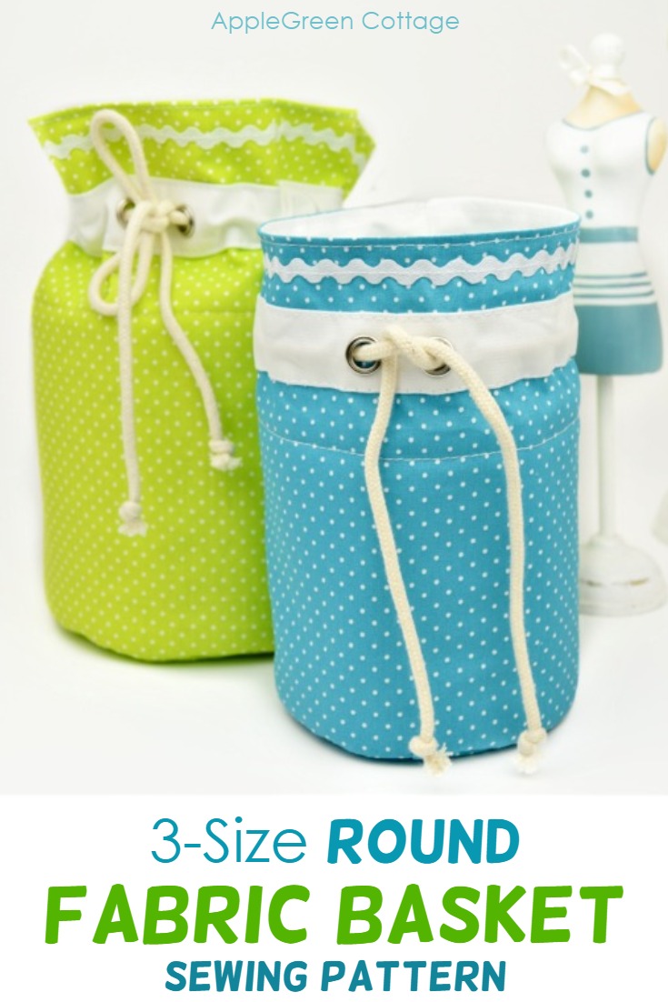 Sweetest Round Fabric Storage Bins - AppleGreen Cottage