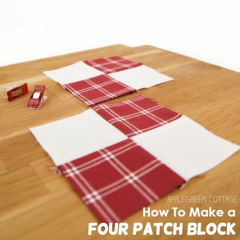 How To Make a Four Patch Quilt Block - Two At A Time!