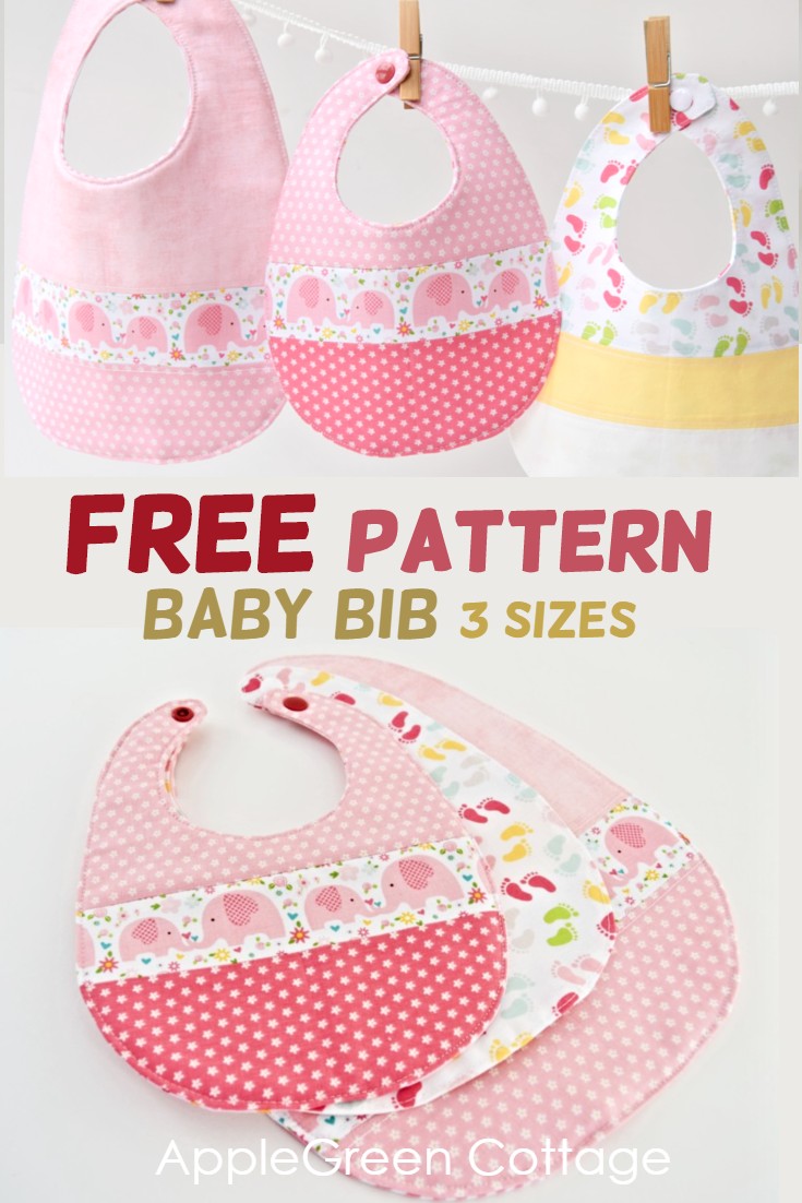 Baby Bib Pattern - FREE Bib Pattern in 3 Sizes - AppleGreen Cottage