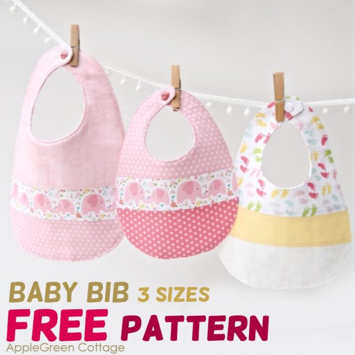 Baby Bib Pattern - FREE Bib Pattern in 3 Sizes!