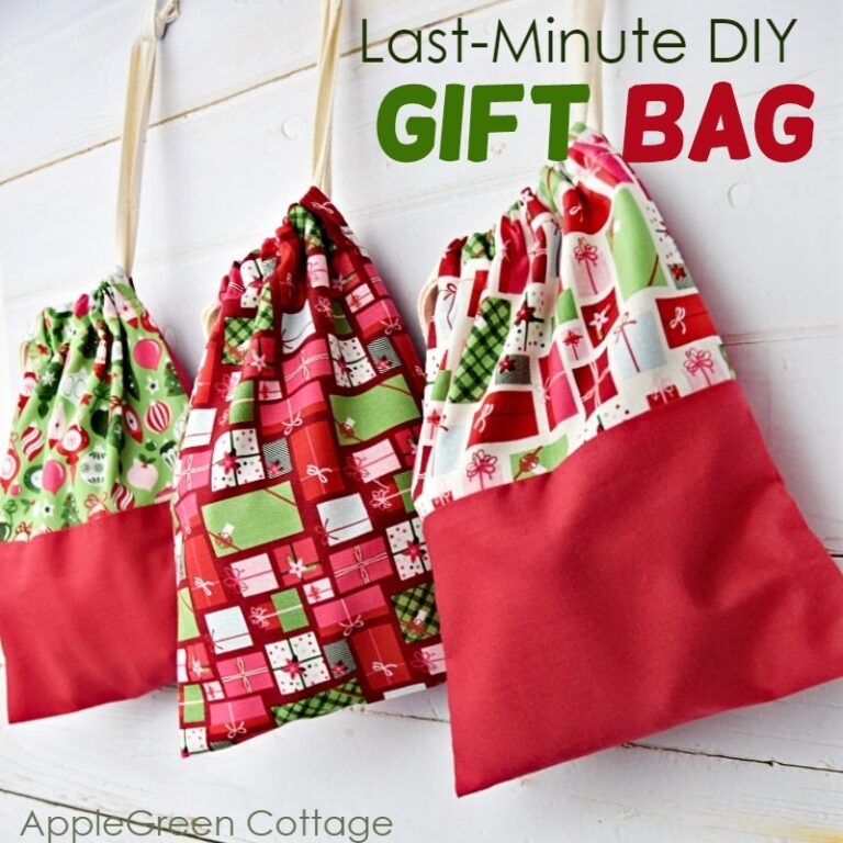 Super Easy Diy Fabric Gift Bags - In Minutes! - AppleGreen Cottage