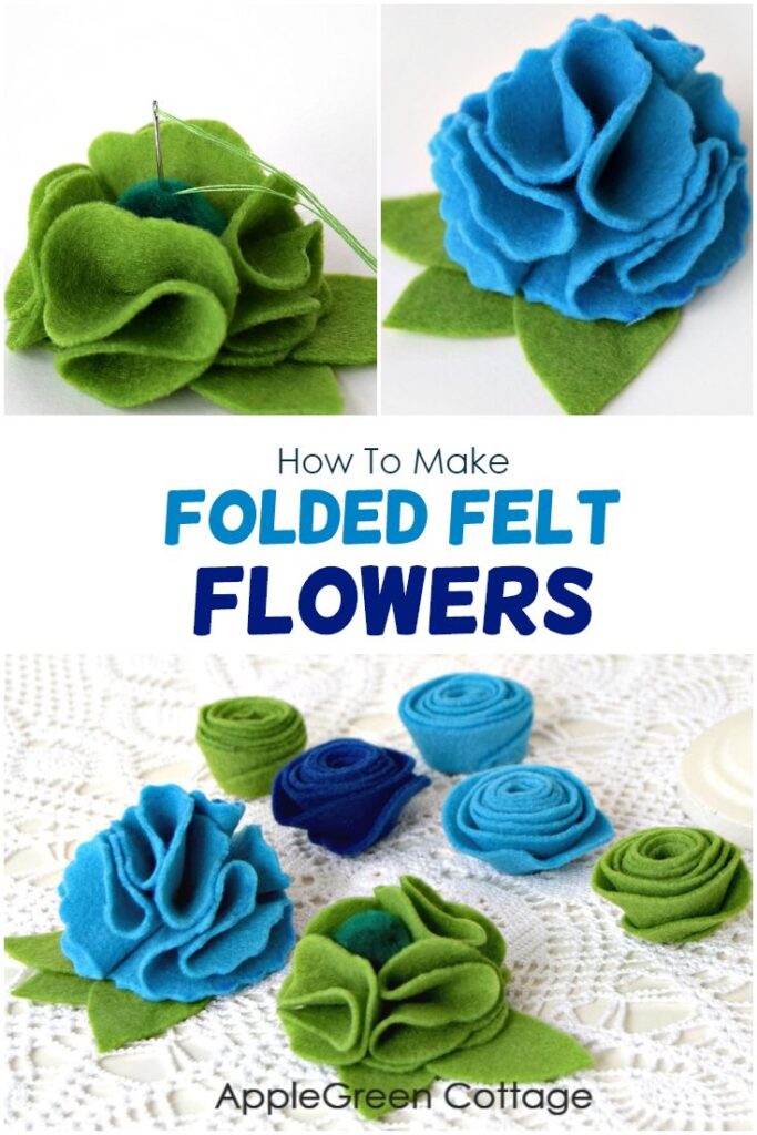 How To Make Folded Felt Flowers - AppleGreen Cottage