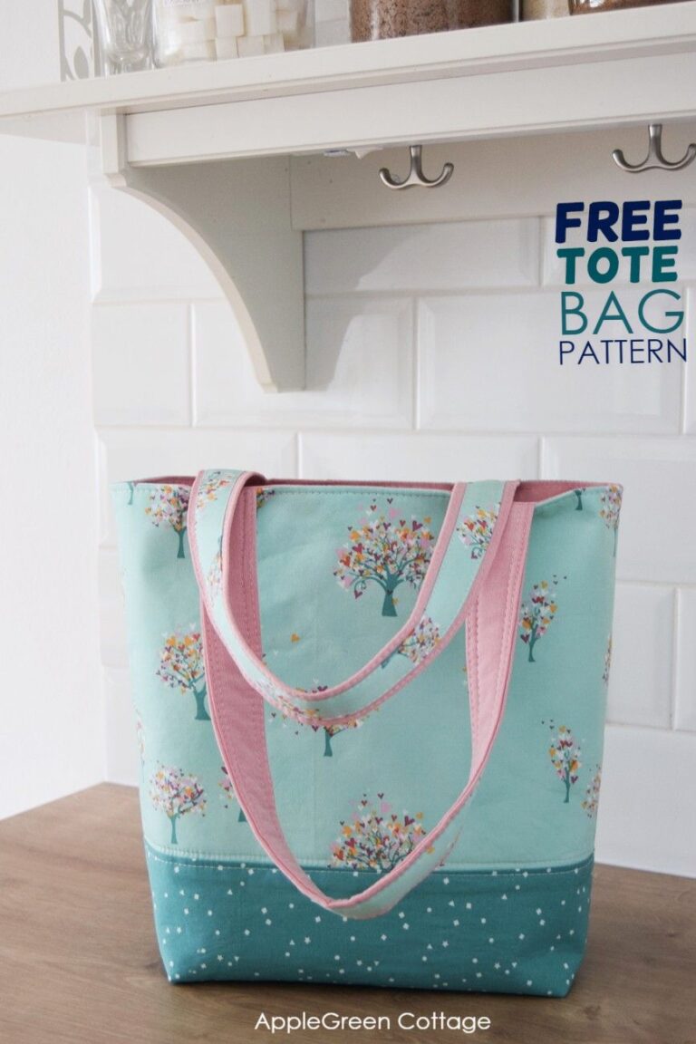 Tote Bag Pattern - Free Tote Pattern In 2 Sizes - AppleGreen Cottage