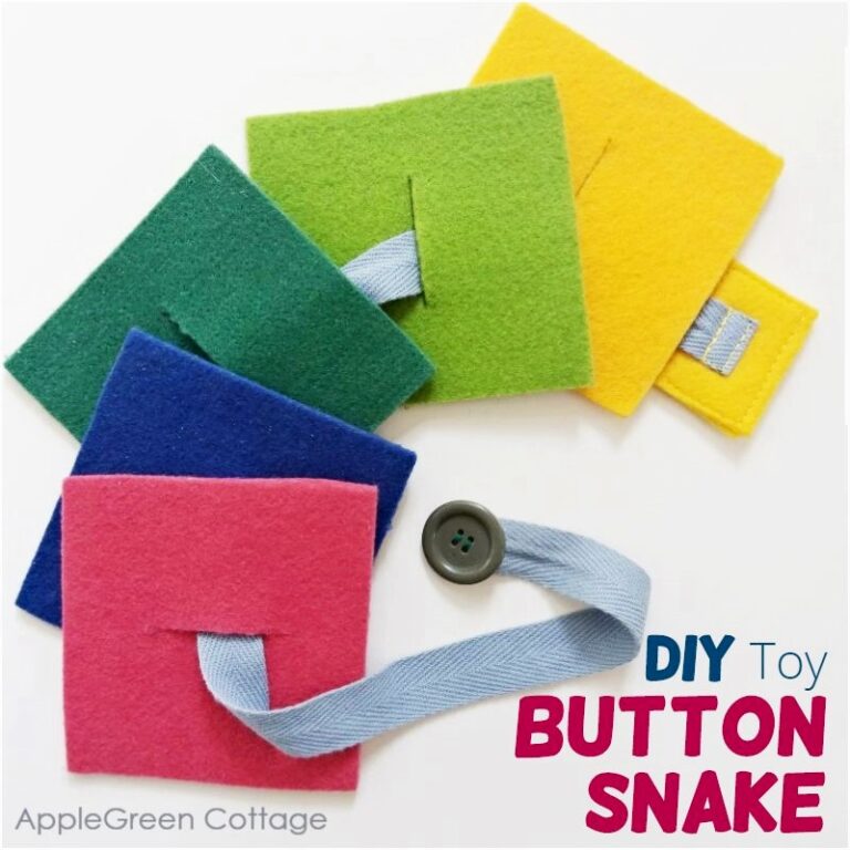 Diy Felt Button Snake - Best Diy Toys To Make! - AppleGreen Cottage