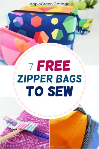 7 Absolutely Free Zipper Bag Patterns You'll Love - AppleGreen Cottage