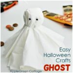 Tissue Paper Ghost - Easy Halloween Crafts - AppleGreen Cottage