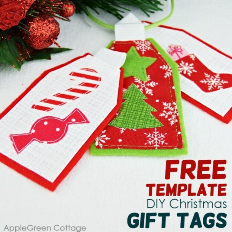 Diy Christmas Gift Tags - Free Sewing Templates - AppleGreen Cottage