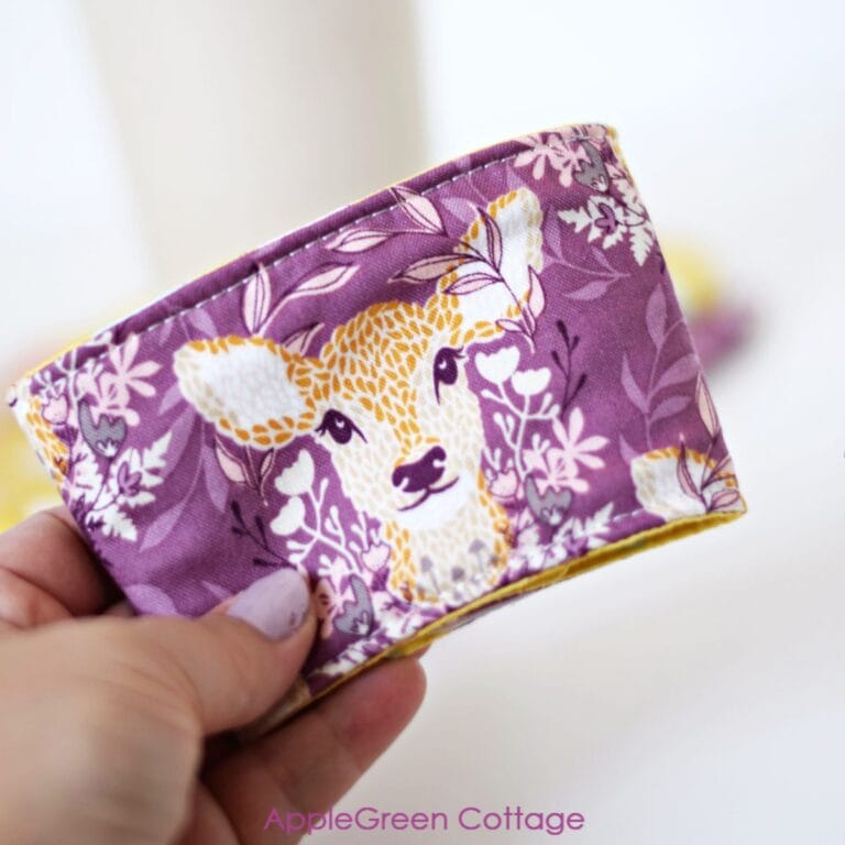 Coffee Cozy Pattern - Free Coffee Sleeve Template - AppleGreen Cottage