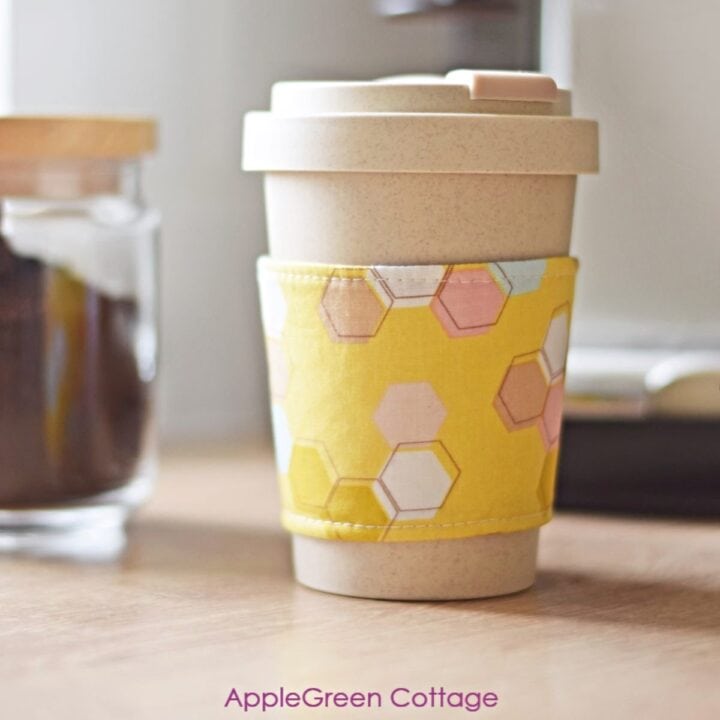 Coffee Cozy Pattern - Free Coffee Sleeve Template - AppleGreen Cottage
