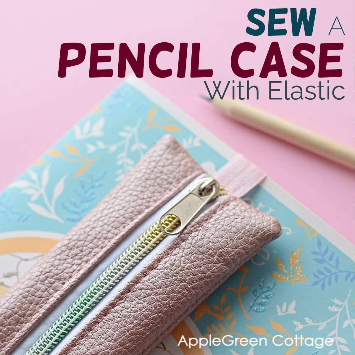 Easy Pen Case With Elastic Band AppleGreen Cottage