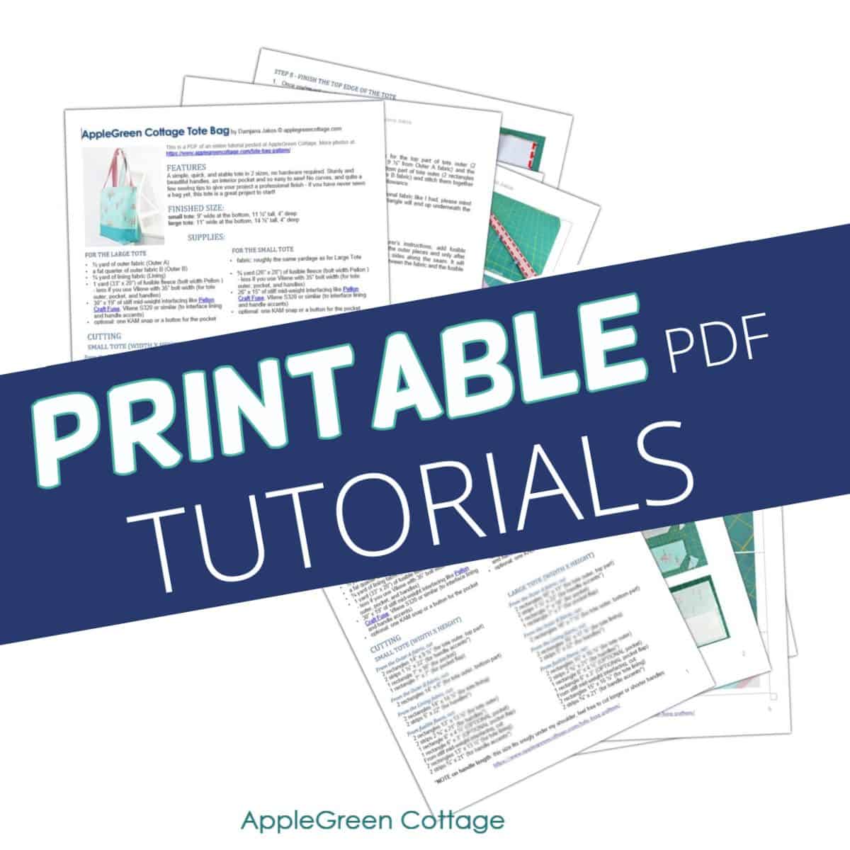 NEW - Printable Sewing Tutorials - AppleGreen Cottage