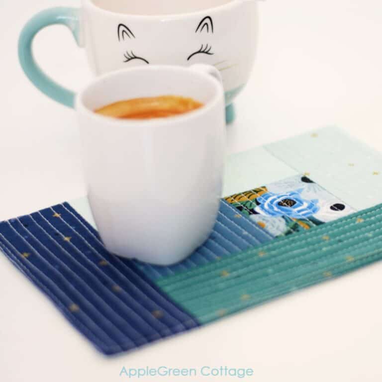 Quilt As You Go Mug Rug - AppleGreen Cottage