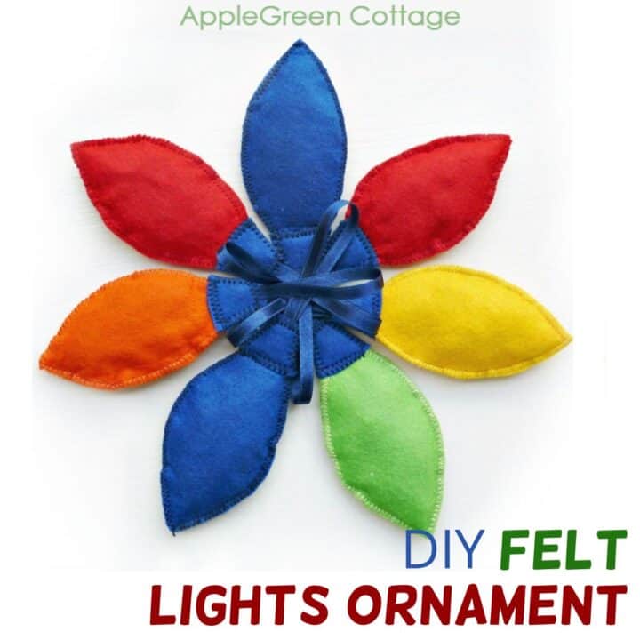 Cute Felt Christmas Lights Ornaments With a Free Template