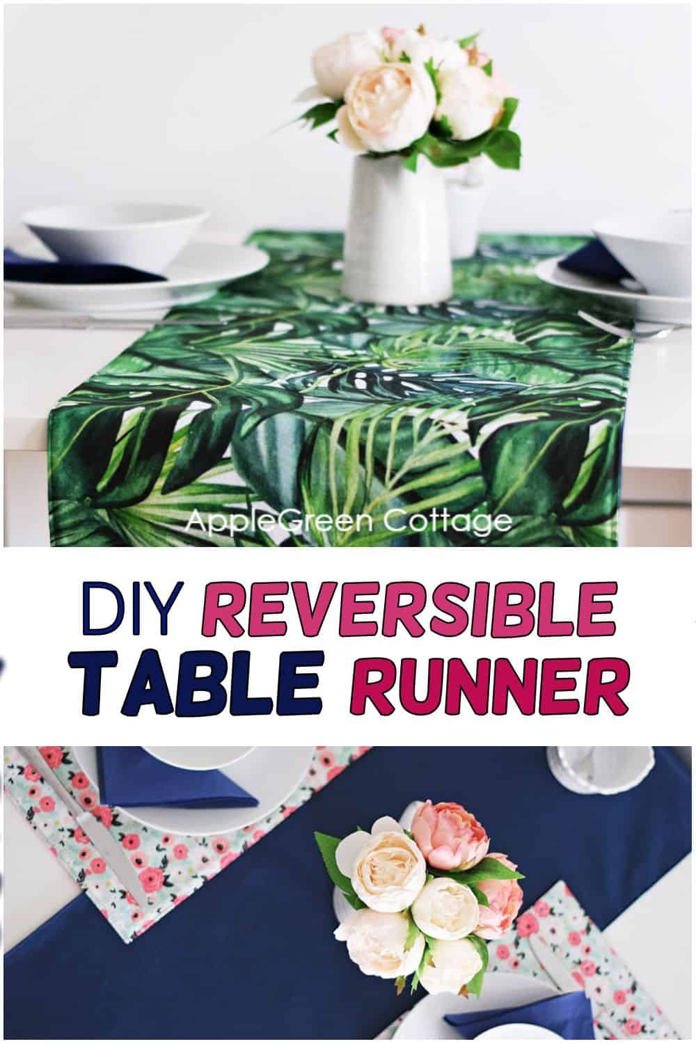 How To Make A Table Runner - Quick + Reversible! - AppleGreen Cottage