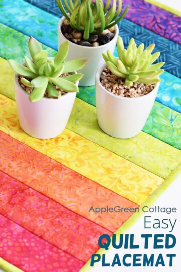 Easy Quilted Placemat Tutorial - AppleGreen Cottage
