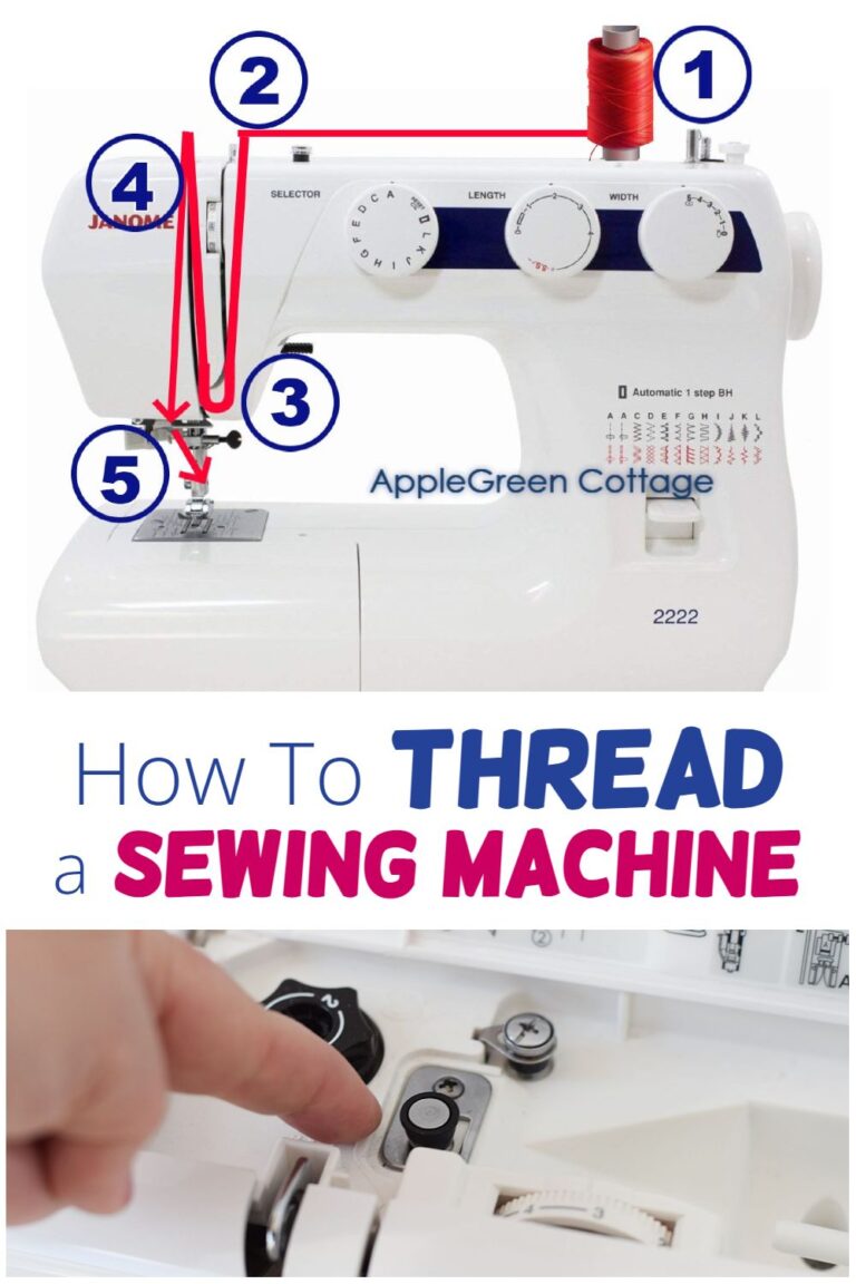 How To Thread A Sewing Machine - AppleGreen Cottage
