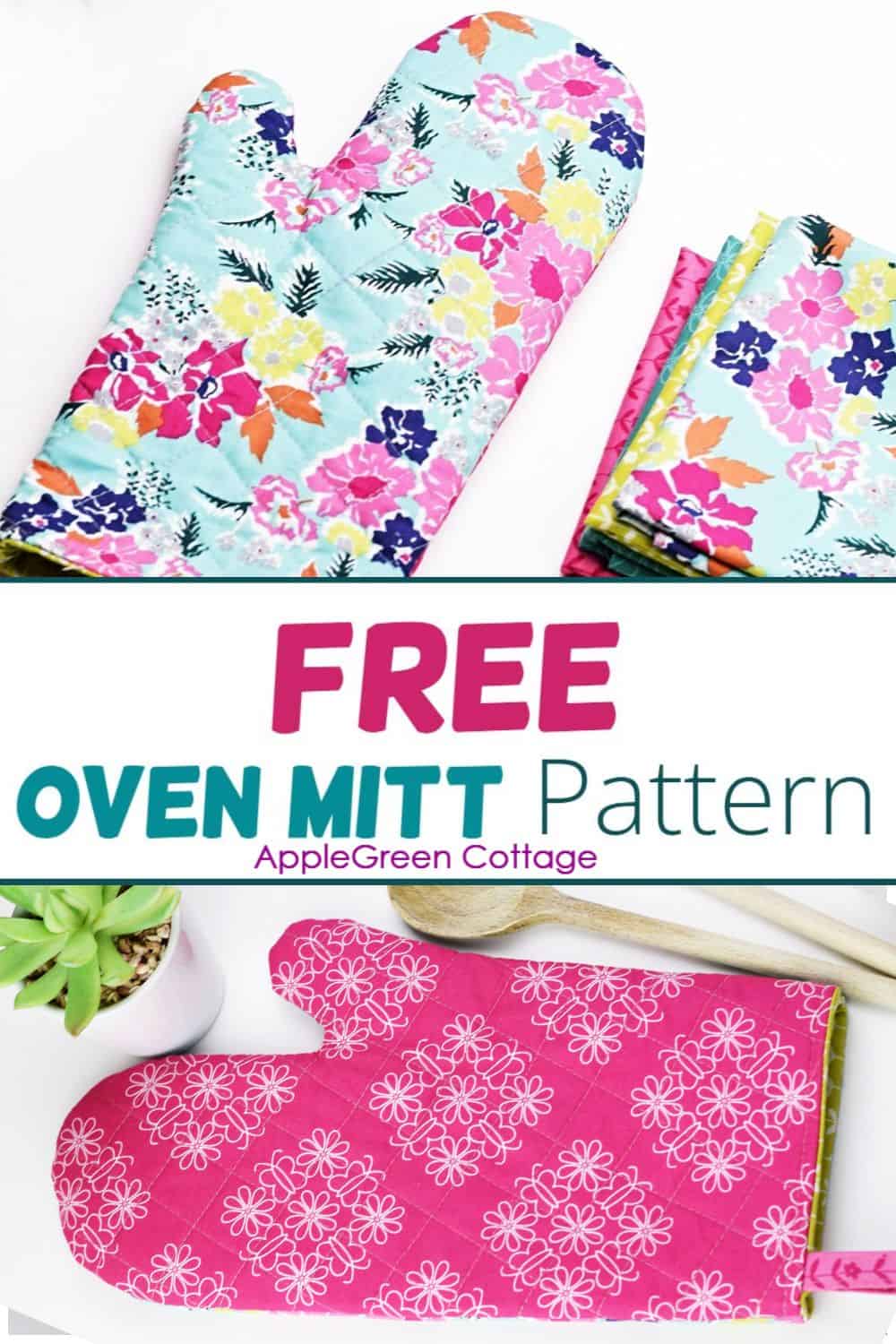 Free Oven Mitt Pattern - 2 Sizes - AppleGreen Cottage