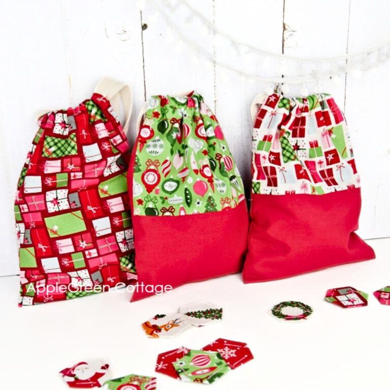 Super Easy Diy Fabric Gift Bags - In Minutes! - AppleGreen Cottage