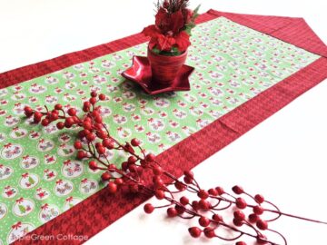 Sew An Easy Christmas Table Runner with Pointed Ends - Fast!