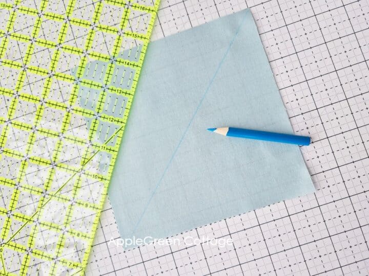 How To Make Half Square Triangles - Two At A Time! - AppleGreen Cottage