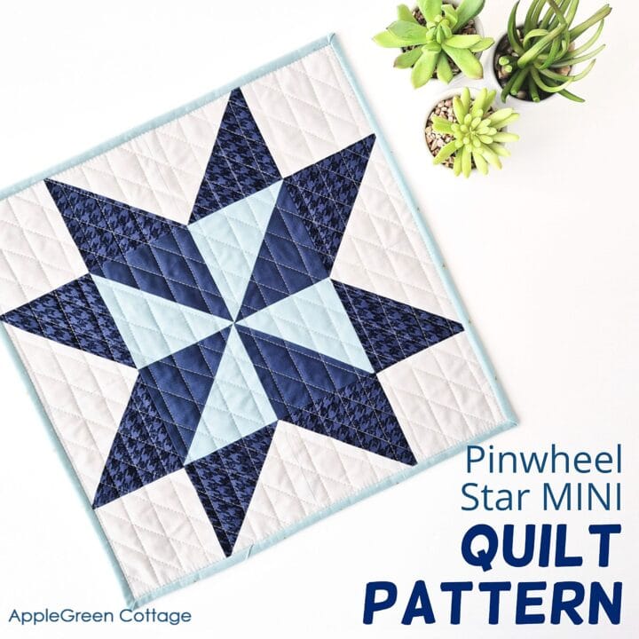 Pinwheel Star - Free Mini Quilt Pattern - AppleGreen Cottage