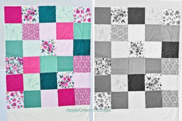 How To Make An EASY! Patchwork Quilt - AppleGreen Cottage