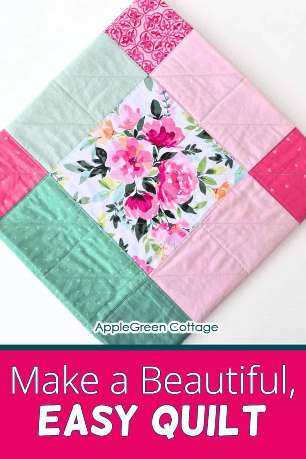 How To Make An EASY! Patchwork Quilt - AppleGreen Cottage