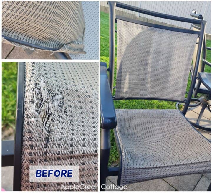 How To Replace Patio Chair Fabric - AppleGreen Cottage