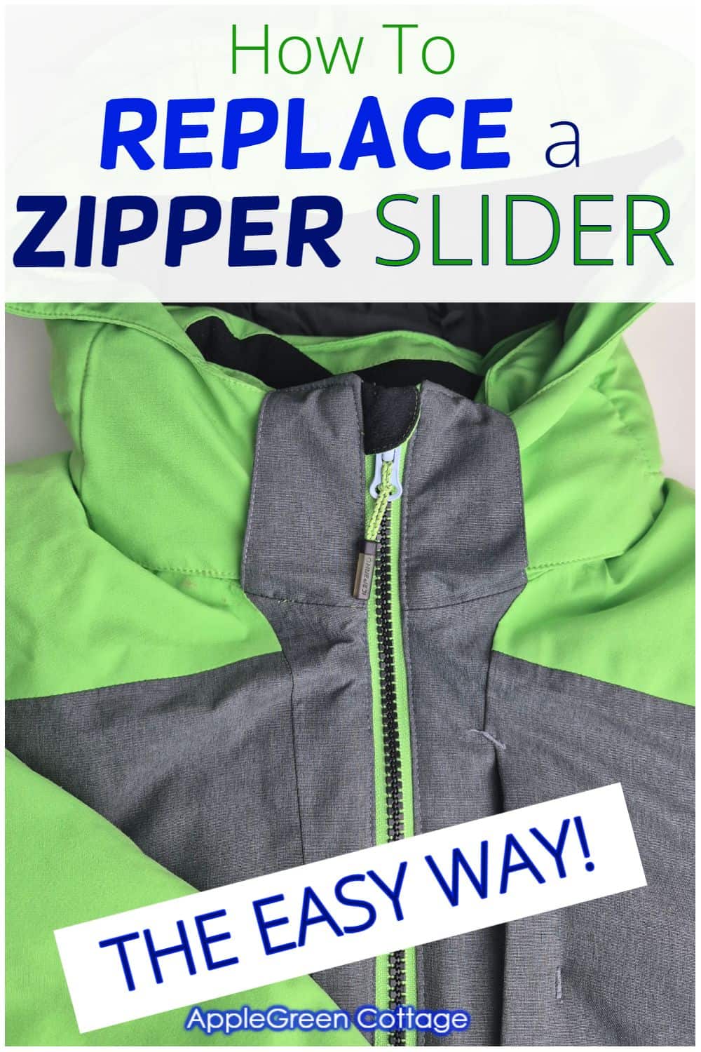 How to Replace Slider On A Plastic Tooth Zipper - Easy Fix ...