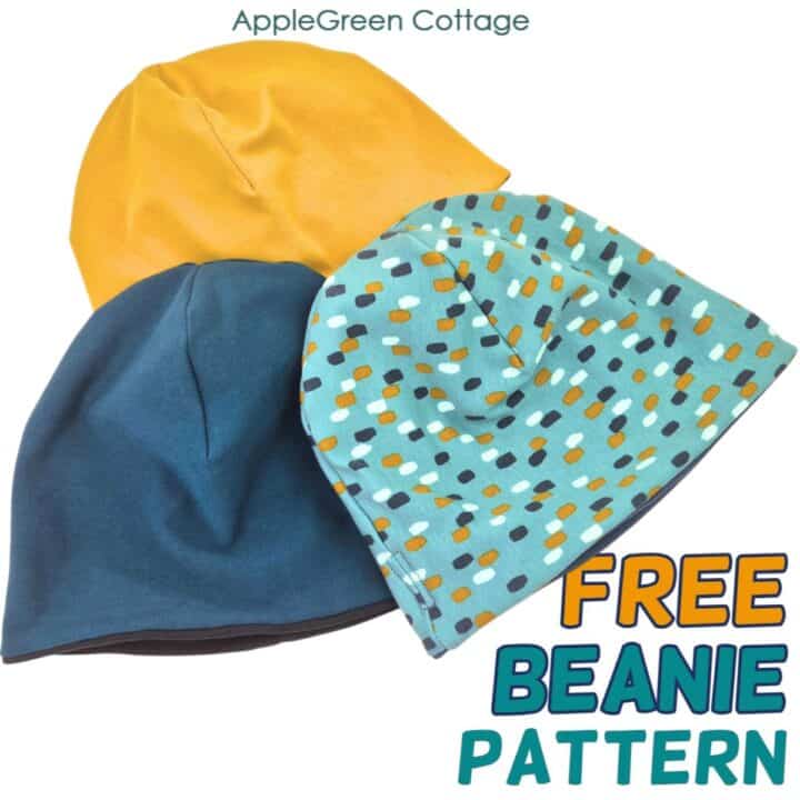 How To Sew A Beanie Hat - FREE Pattern - AppleGreen Cottage